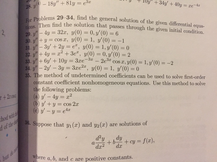 Solved For problems 29-34, find the general solution of the | Chegg.com
