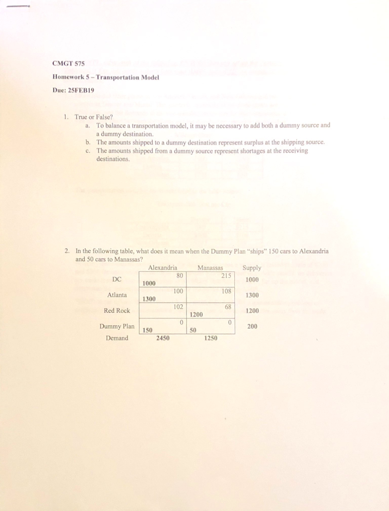 Solved CMGT 575-Intro to Systems Analysis Homework #4 Due: | Chegg.com
