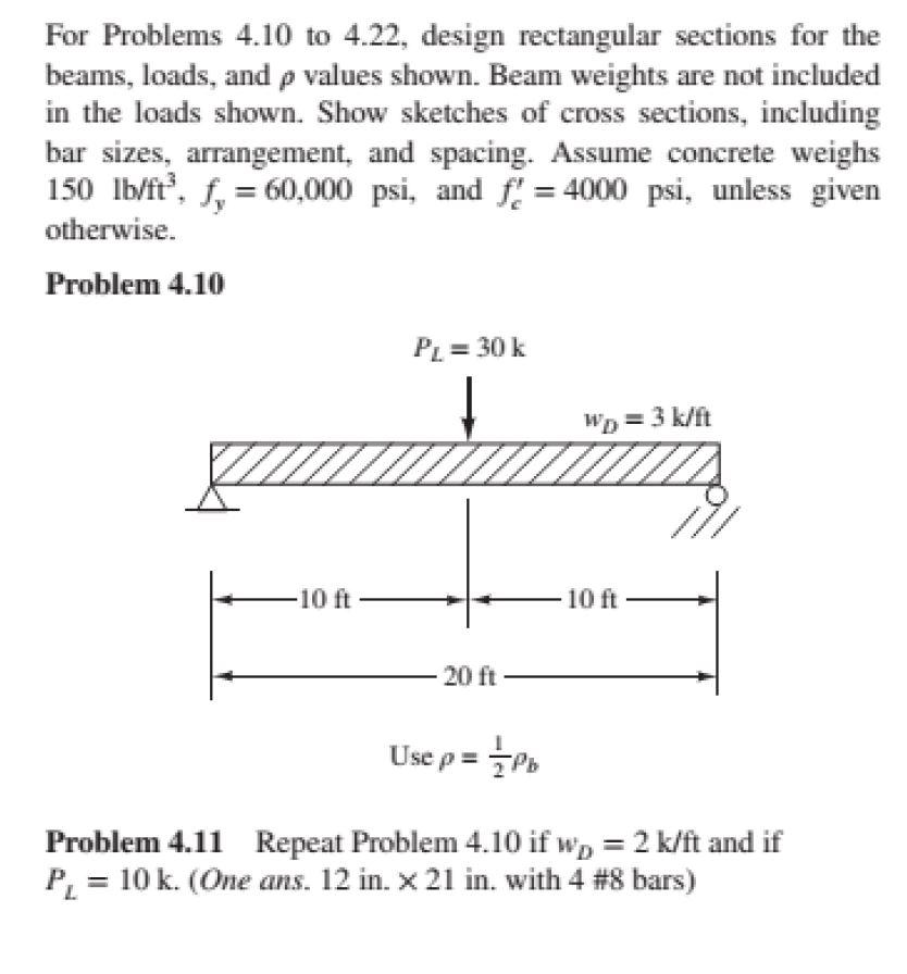 Solved For Problems 4.10 to 4.22, design rectangular | Chegg.com