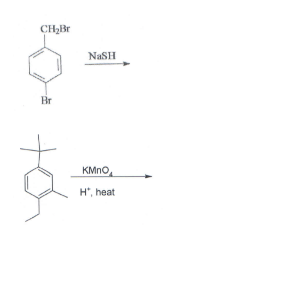Solved CHBr NaSH KMnO H, heat benzene + (CH3)2C=CH2/H2SO4 | Chegg.com