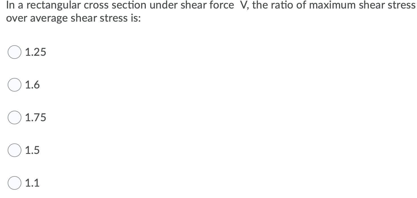 Solved In a rectangular cross section under shear force V, | Chegg.com