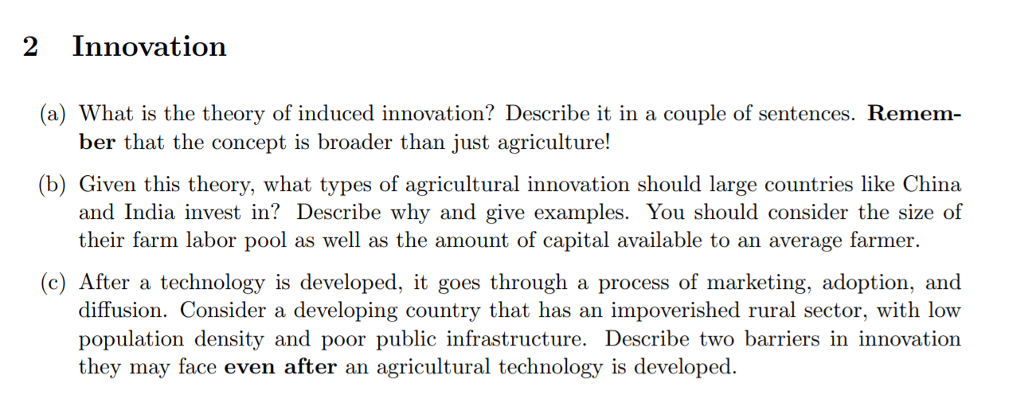 Solved 2 Innovation (a) What is the theory of induced | Chegg.com