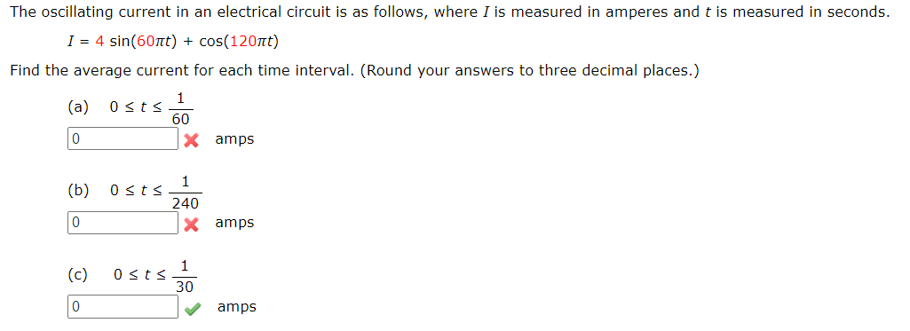 Solved The oscillating current in an electrical circuit is | Chegg.com
