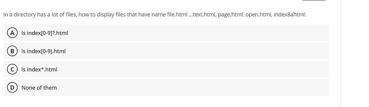Solved In a directory has a lot of files, how to display | Chegg.com