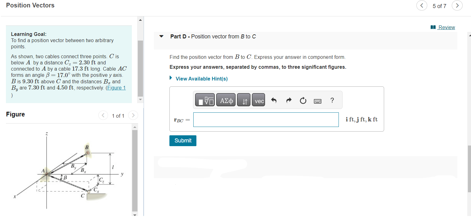 Solved Learning Goal: To find a position vector between two | Chegg.com