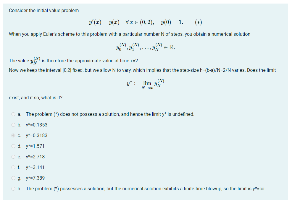 Solved Consider the initial value problem | Chegg.com