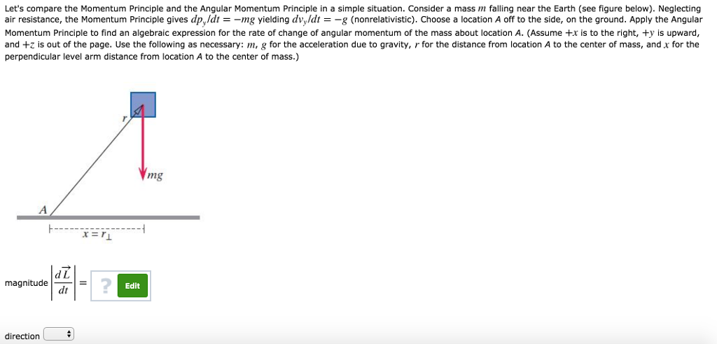 Solved Let's compare the Momentum Principle and the Angular | Chegg.com