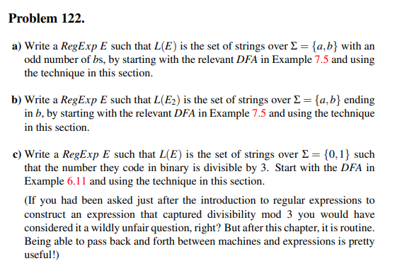 Solved Problem 122 A Write A Regexp E Such That Le Is 3581