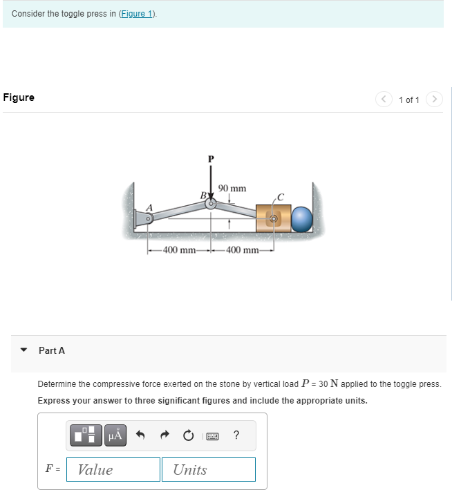 Solved Consider the toggle press in (Figure 1). Eigure 1 of | Chegg.com