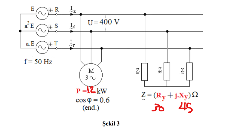 Solved In the three-phase balanced system with 400V between | Chegg.com