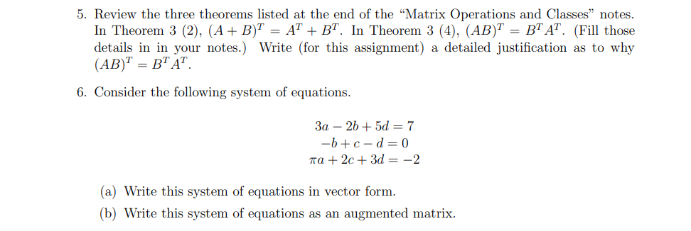 Solved 5. Review the three theorems listed at the end of the | Chegg.com