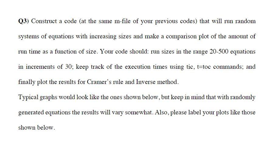 Solved Q3) Construct a code (at the same m-file of your | Chegg.com