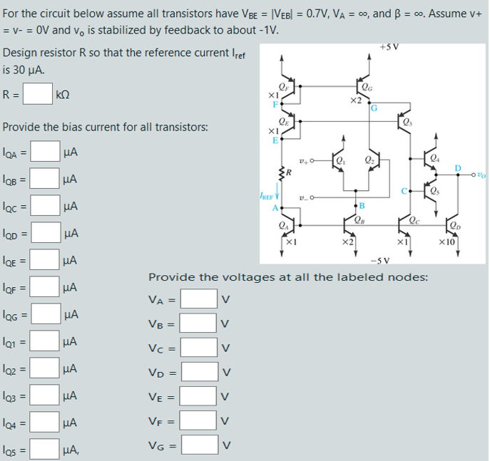 Solved For the circuit below assume all transistors have VBE | Chegg.com