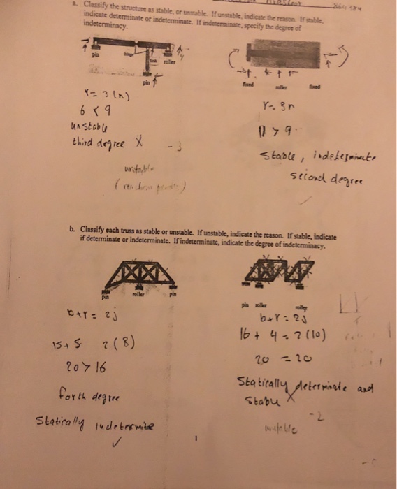 Solved a. Classify the structure as stable, or unstable. If | Chegg.com