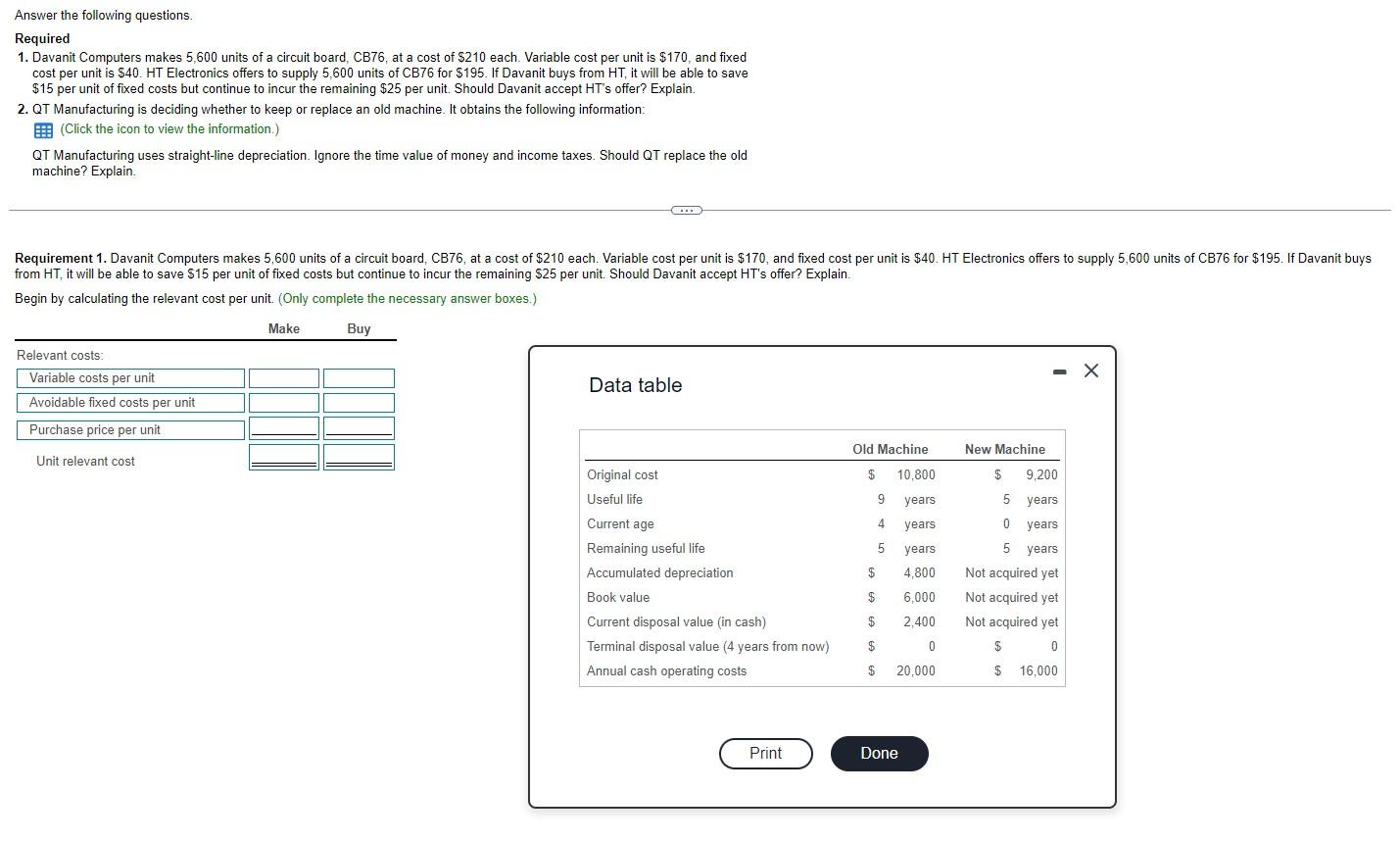 Solved Answer the following questions. Required 1. Davanit | Chegg.com