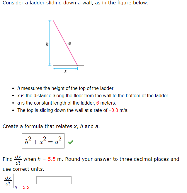 Solved Consider a ladder sliding down a wall, as in the | Chegg.com