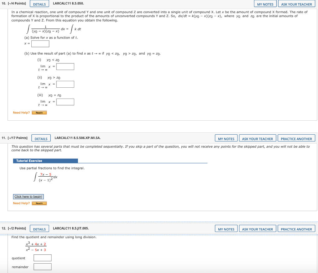 Solved MY NOTES ASK YOUR TEACHER PRACTICE ANOTHER 1. [0/1 | Chegg.com