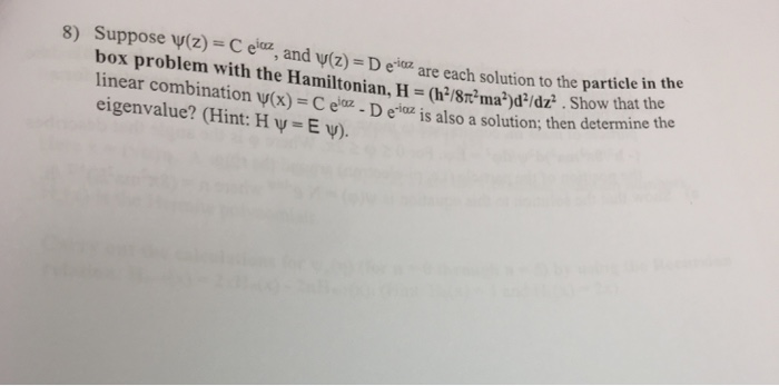 Solved Supposey(z)-ceicz, andy(Z)-D box problem with the | Chegg.com