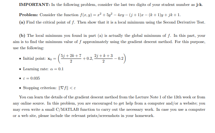 Solved IMPORTANT: In the following problem, consider the | Chegg.com