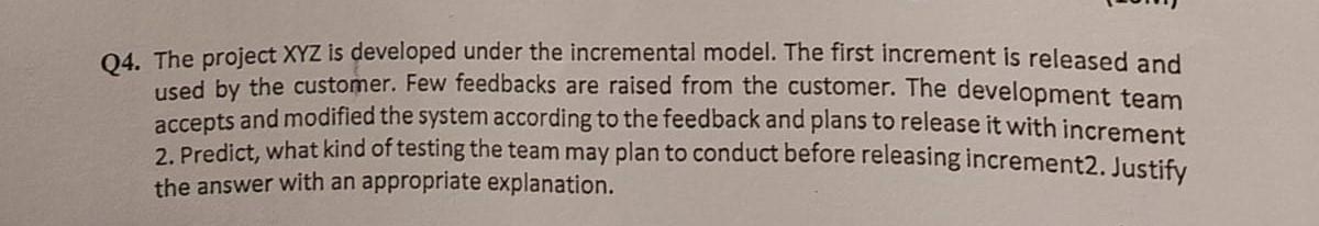 Solved This question is based on the Testing concept in | Chegg.com