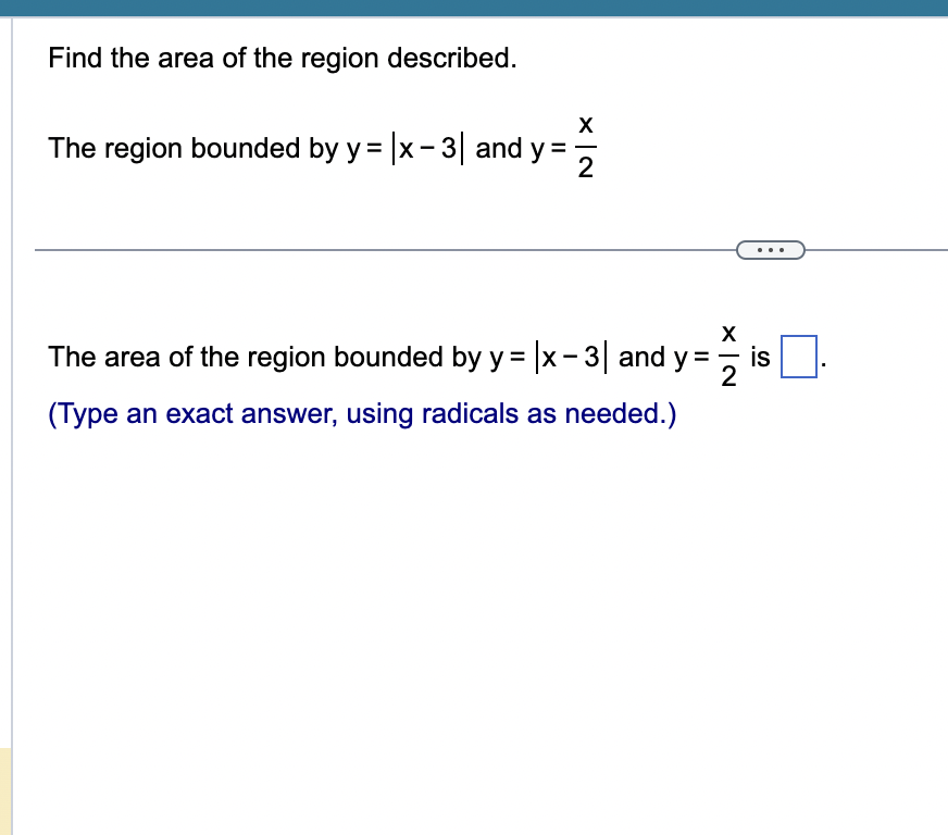 Solved Find the area of the region described. The region | Chegg.com