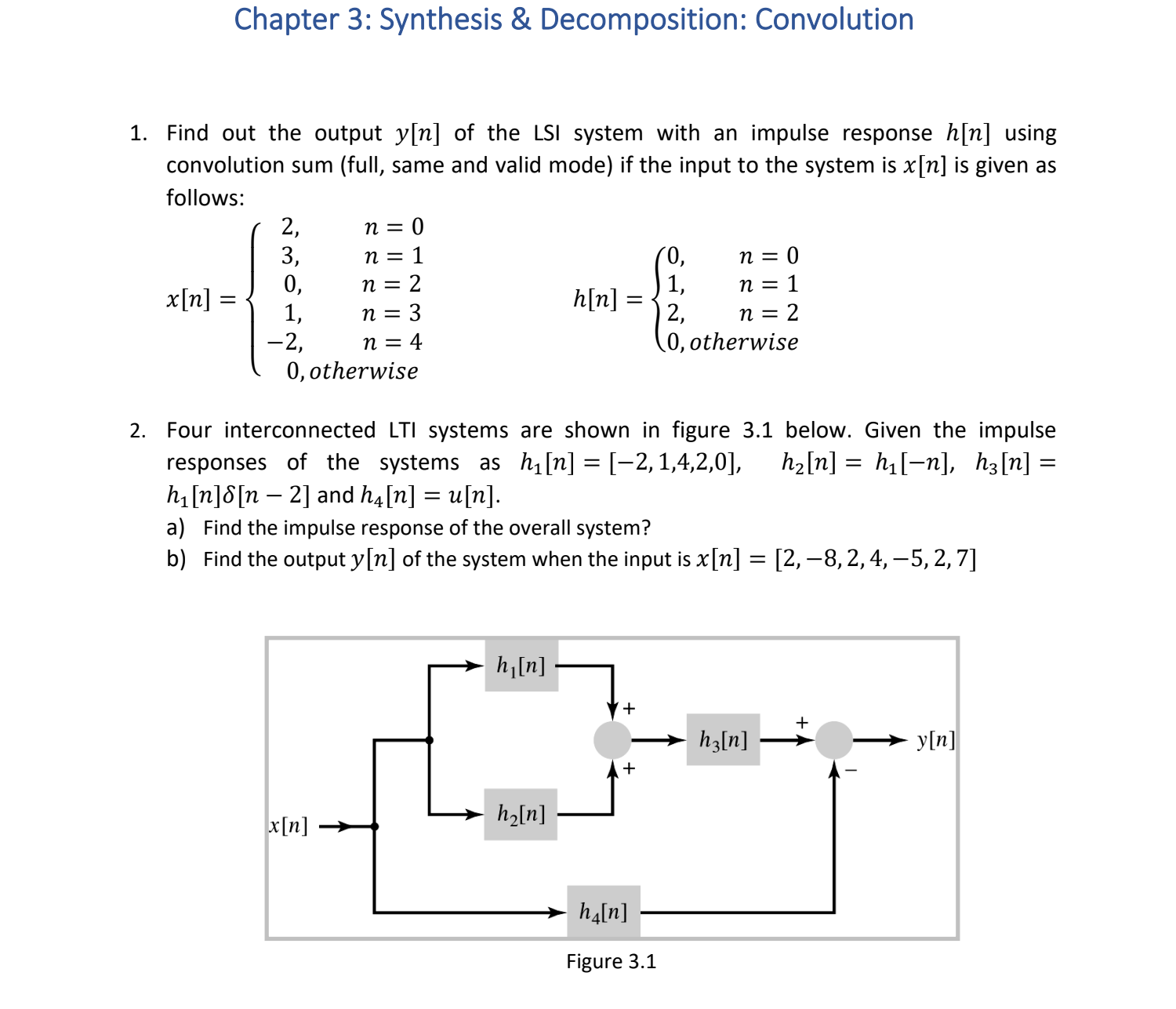 Solved Chapter 3: Synthesis \& Decomposition: Convolution 1. | Chegg.com