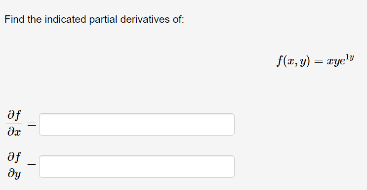 Solved Find the indicated partial derivatives of: | Chegg.com