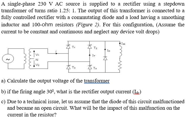 Solved A single-phase 230 VAC source is supplied to a | Chegg.com
