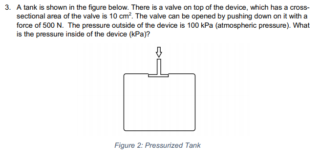 Solved 3. A tank is shown in the figure below. There is a | Chegg.com