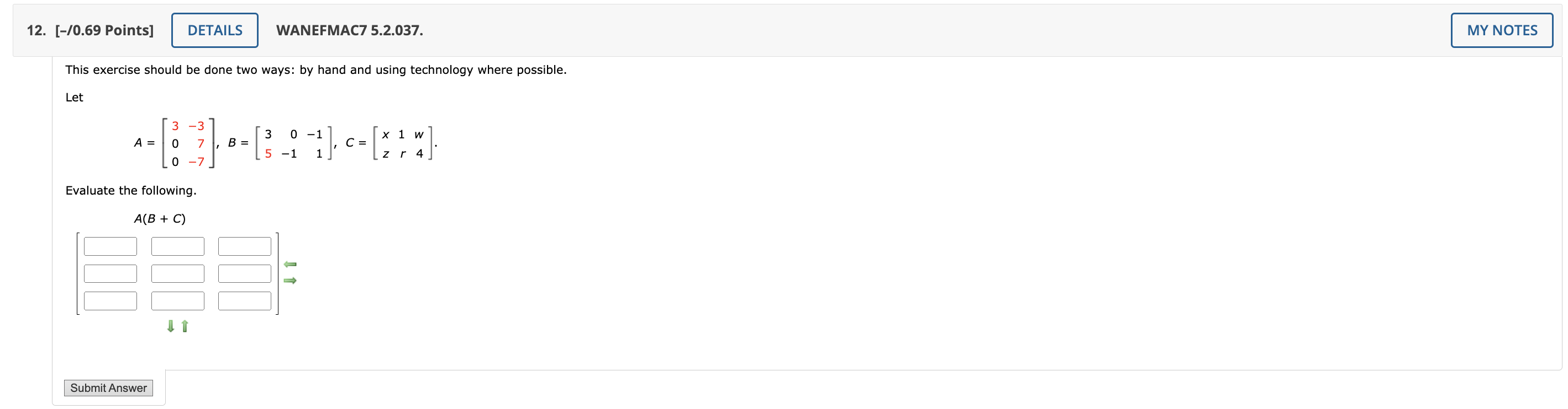 Solved 12. [-70.69 Points] DETAILS WANEFMAC7 5.2.037. MY | Chegg.com