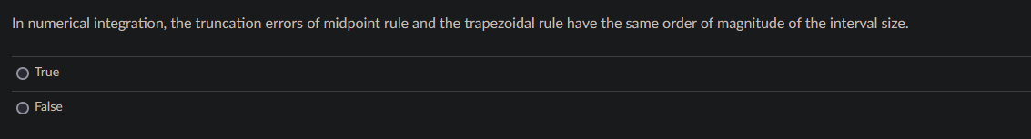Solved In numerical integration, the truncation errors of | Chegg.com