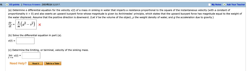 Solved 10. o/3 points| I Previous Answers ZIID ffEQ9 3.2.017 | Chegg.com