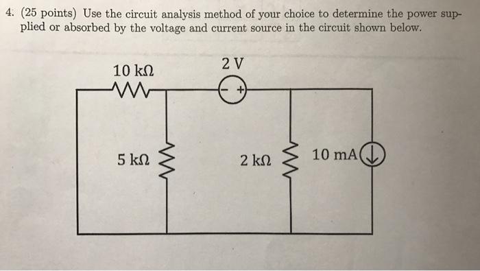 Solved Use the circuit analysis method of your choice to | Chegg.com