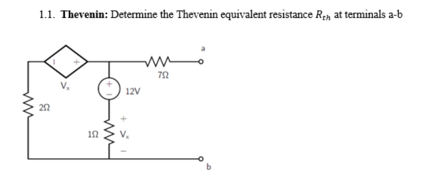 Solved 1.1. Thevenin: Determine the Thevenin equivalent | Chegg.com