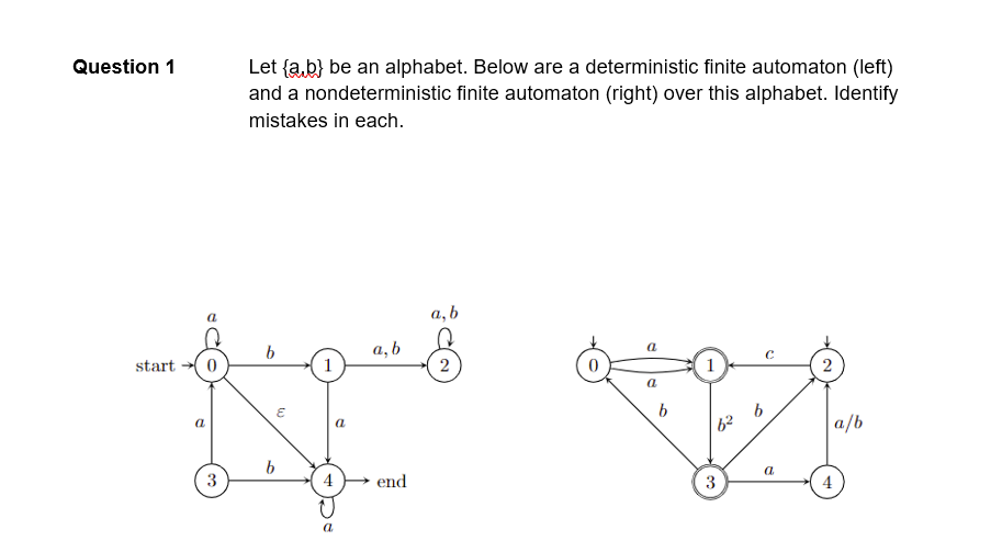 Solved Let {a,b} be an alphabet. Below are a deterministic | Chegg.com