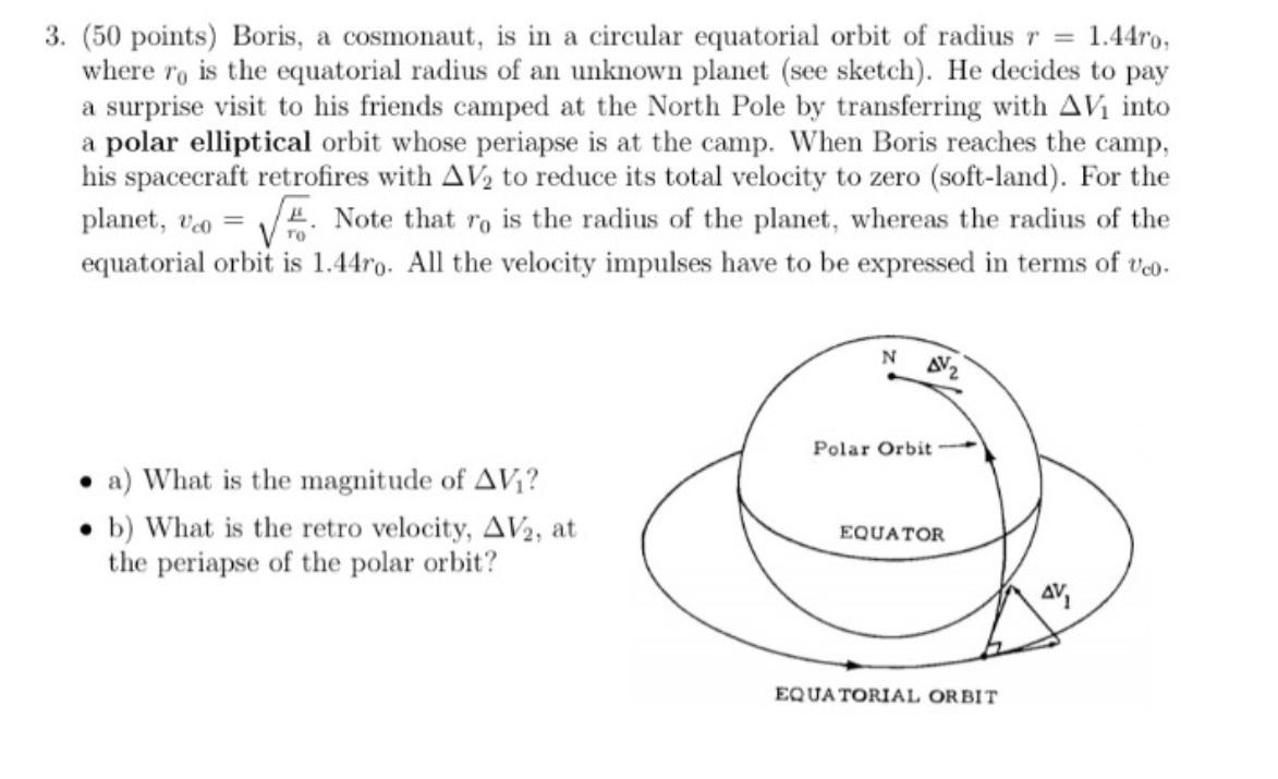 Solved 3. (50 points) Boris, a cosmonaut, is in a circular | Chegg.com