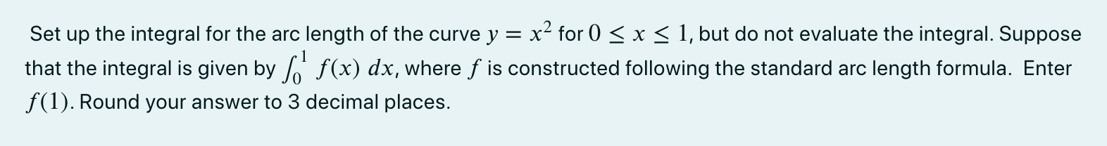 Solved Set up the integral for the arc length of the curve y | Chegg.com