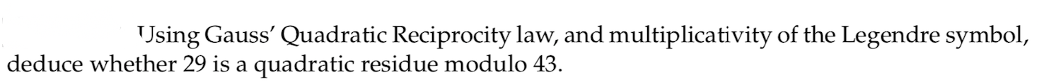 Solved NUMBER THEORY Using Gauss’ Quadratic Reciprocity law, | Chegg.com