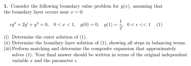 Solved 1. Consider the following boundary value problem for | Chegg.com