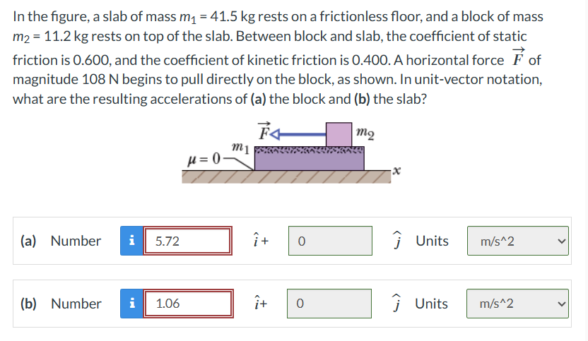 Solved In the figure, a slab of mass m1=41.5 kg rests on a | Chegg.com