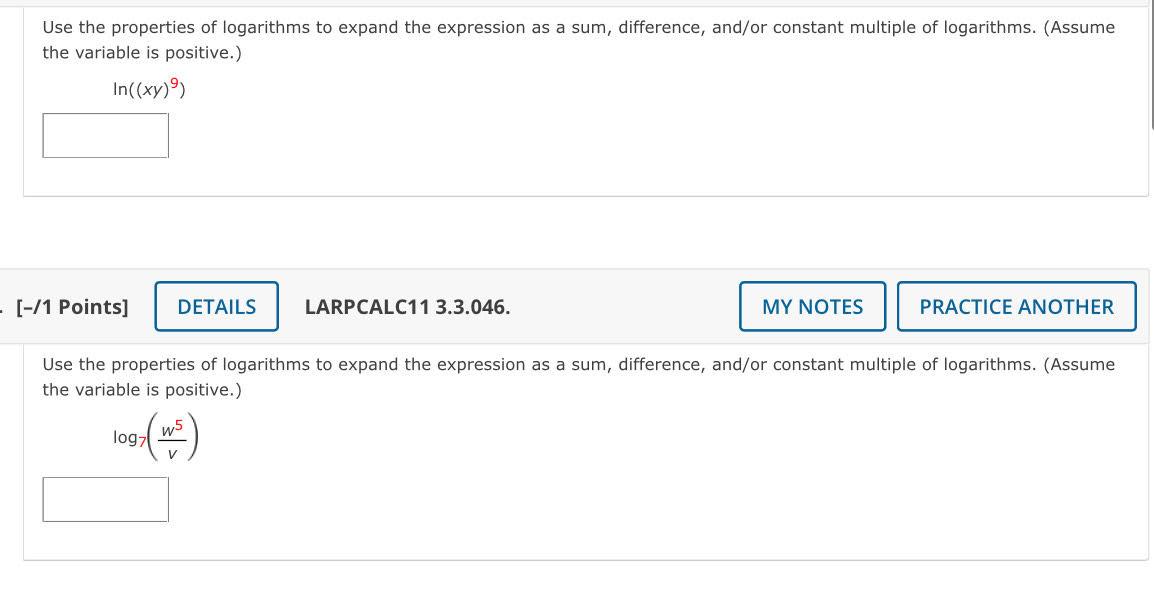 Solved Use the properties of logarithms to expand the | Chegg.com