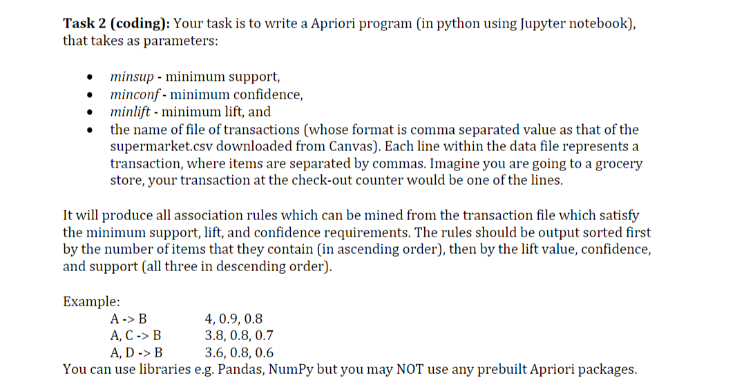 Need Help With Pythoning An Apriori 