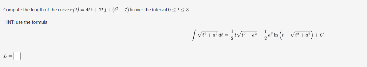 [Solved]: Compute the length of the curve ( mathbf{r}(t)