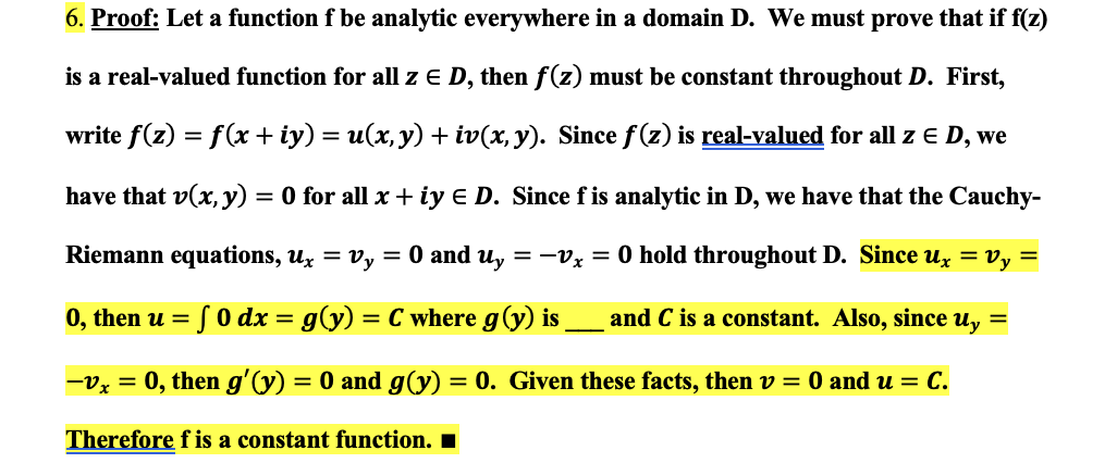 Solved 2.26.7 Let a function f be analytic everywhere in the | Chegg.com