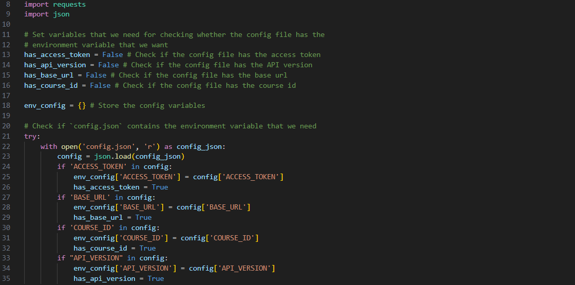 Solved import requests import json \# Set variables that we | Chegg.com