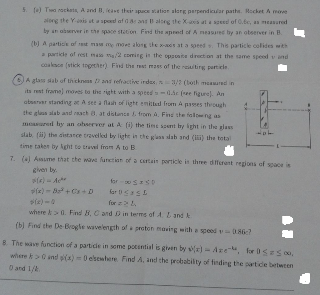 Solved 5. (a) Two rockets, A and B, leave their space | Chegg.com