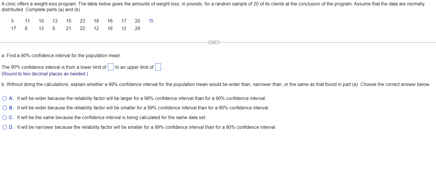 Solved distributed. Complete parts (a) and (b). a. Find a | Chegg.com