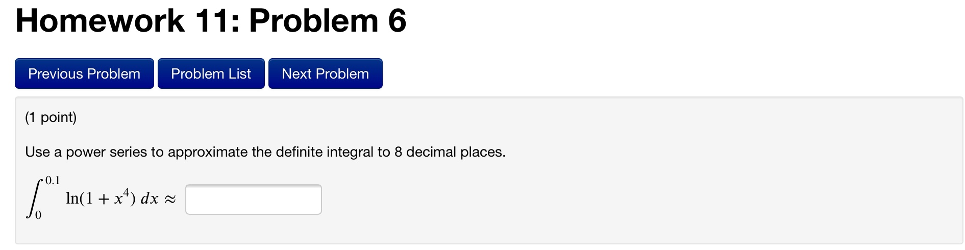 Solved Homework 11 Problem 6 Previous Problem Problem List