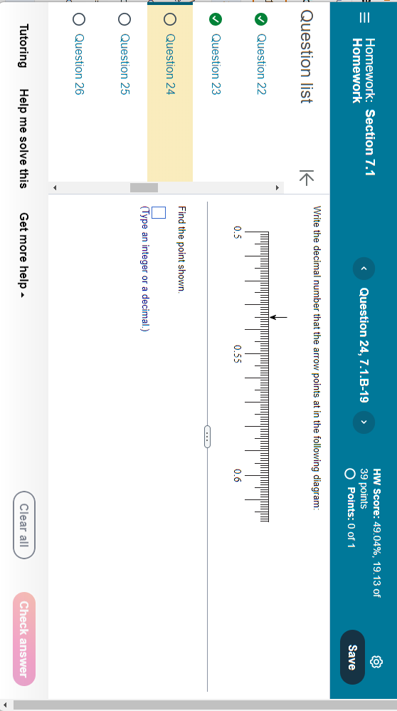 Solved Write the decimal number that the arrow points at in | Chegg.com