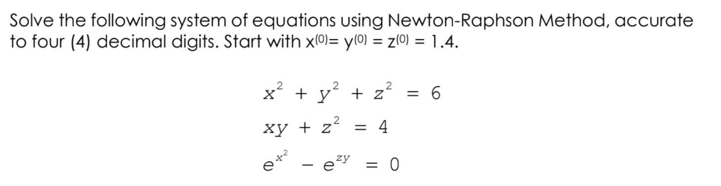 Solved Solve the following system of equations using | Chegg.com